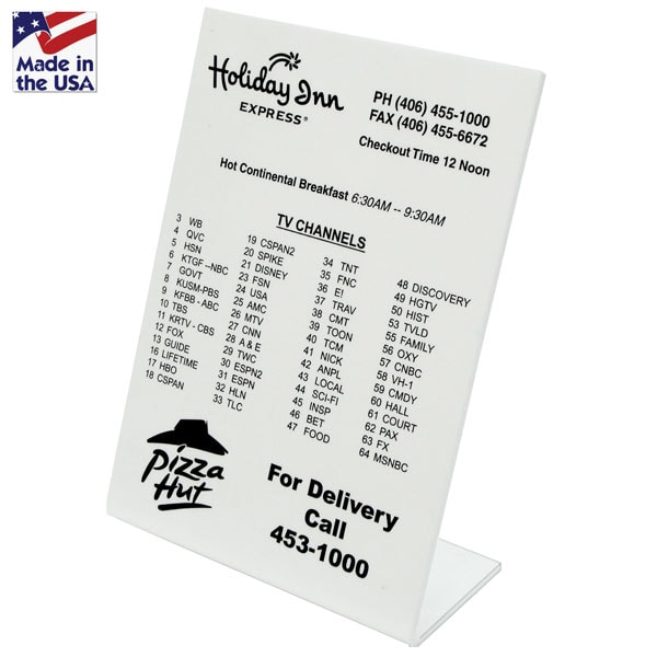 White Acrylic Easel Signage and Counter Sign Holder