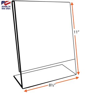Acrylic Sign Holder 8.5x11 | Slant Back Frame