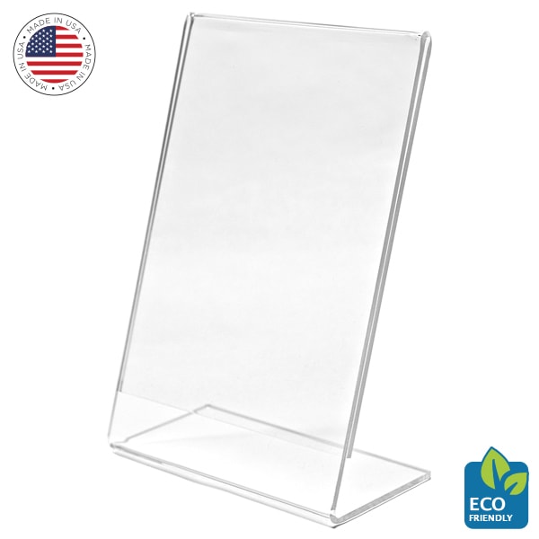 4x6 Acrylic Sign Holders | Slant Back Eco-Friendly Ad Frame H2-0406eco