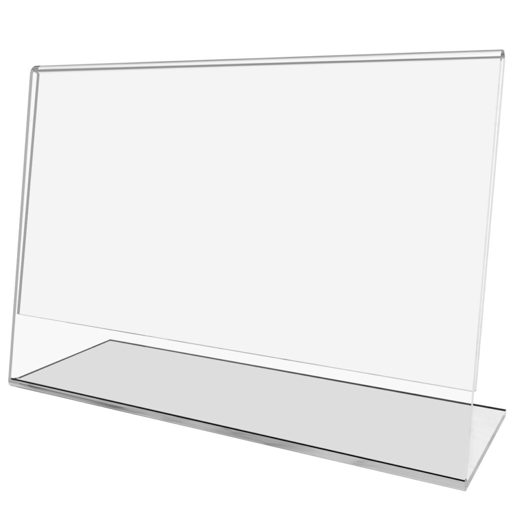 Angled Sign Holders and Frames | Clear Acrylic or Plexiglass