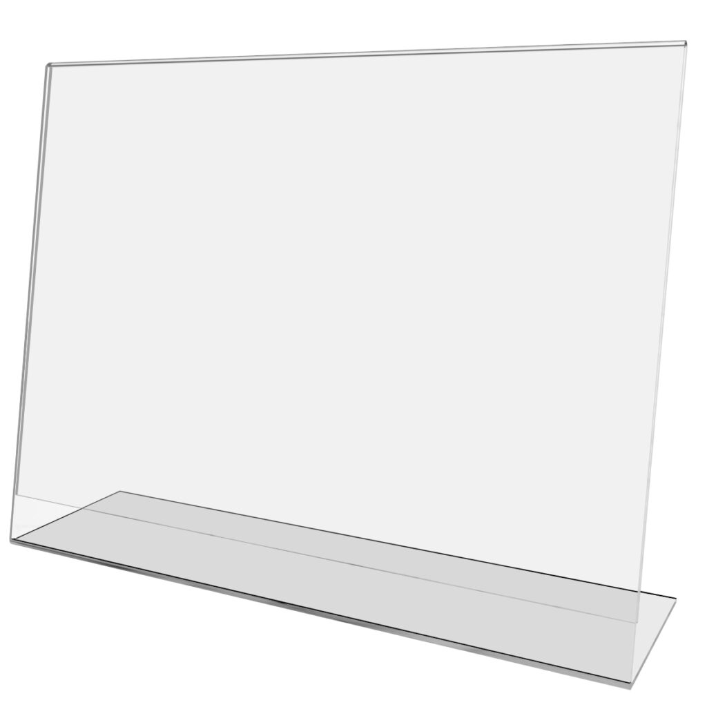 17 x 11 Large L-Shaped Sign Holder - Styrene Display