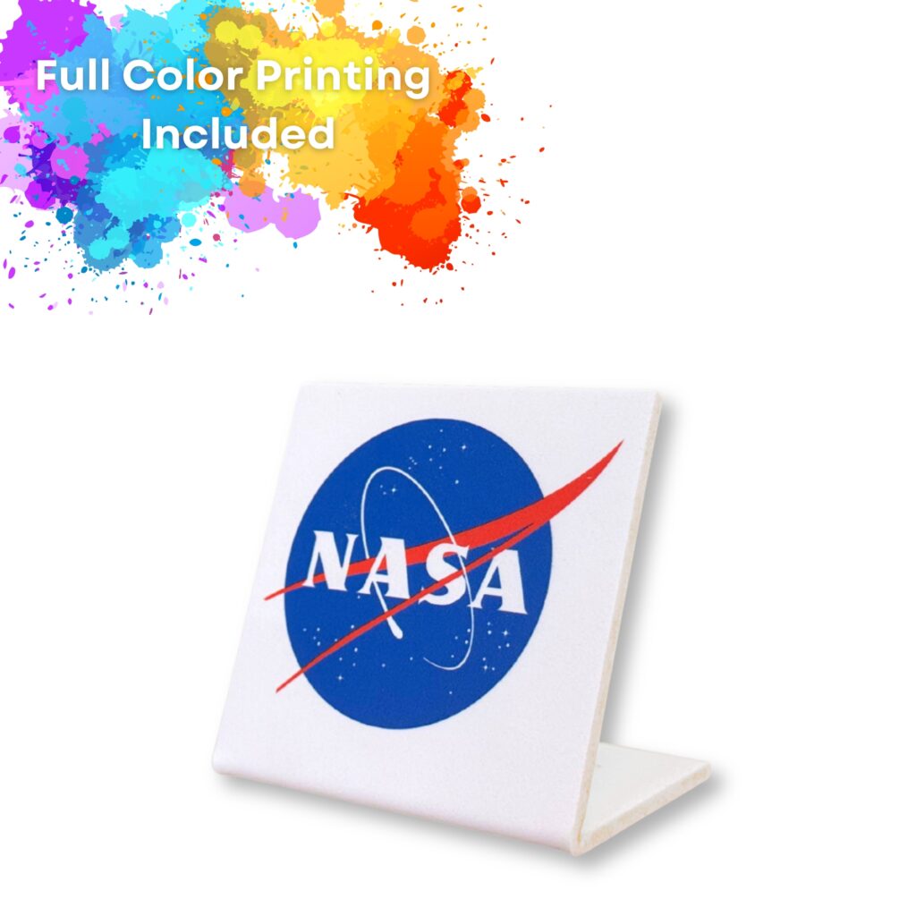 White Acrylic Easel Signage and Counter Sign Holder